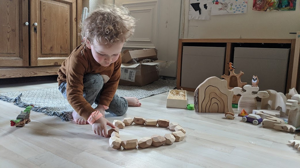 Natural Wooden Cave Play Set | BumbuToys' Geological Exploration Series