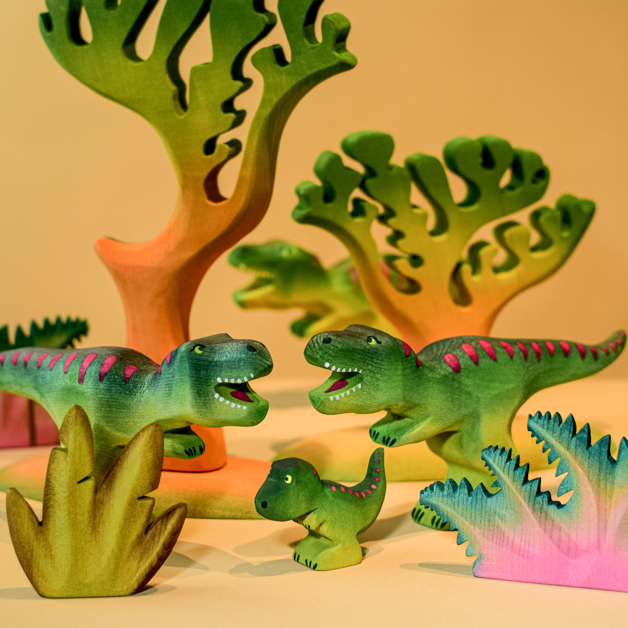 Dinosaurs T-Rex Set | Handmade, Sustainable Wooden Toy Collection for ...