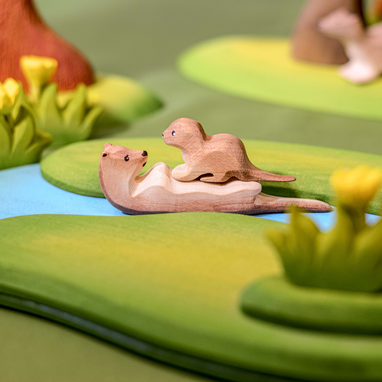 Otter Family SET - Artisanal Wooden Toys | Bumbutoys