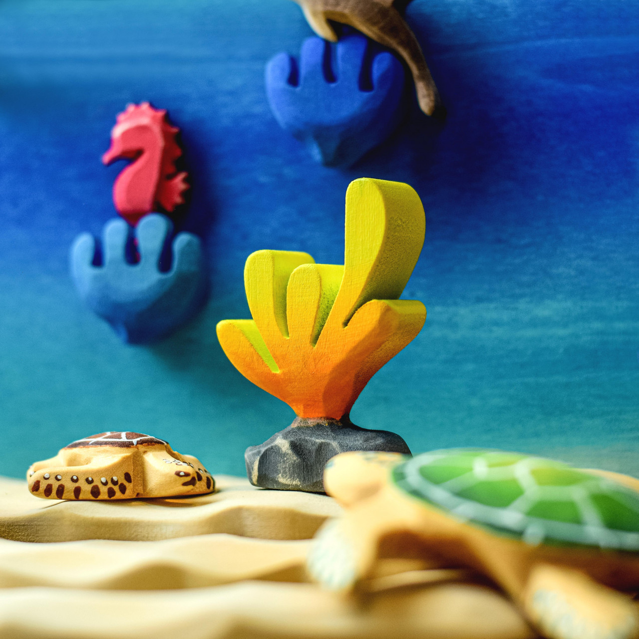 Seahorse Wooden Toy | Handcrafted, Eco-Friendly Marine Play by Bumbu Toys