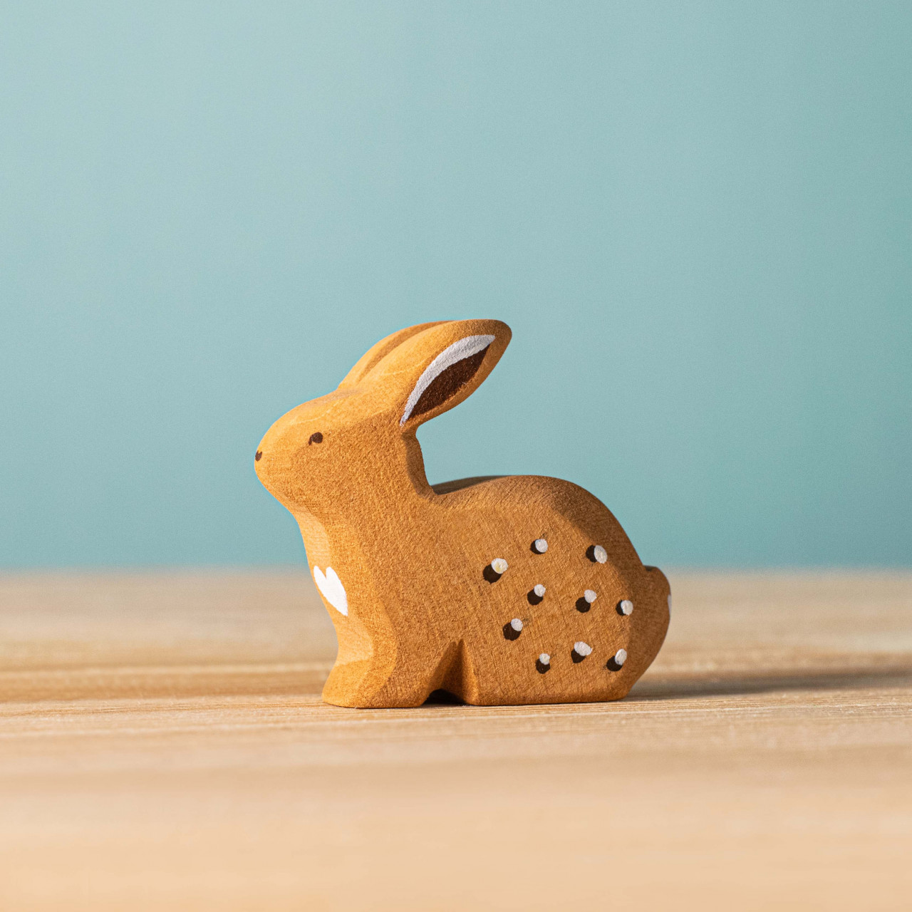 Sitting Rabbit Wooden Figure | BumbuToys' Calm Companions Collection