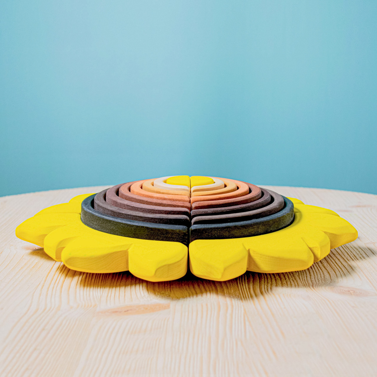 Sunflower Wooden Stacking Toy | BumbuToys' Blossoming Botanicals Series