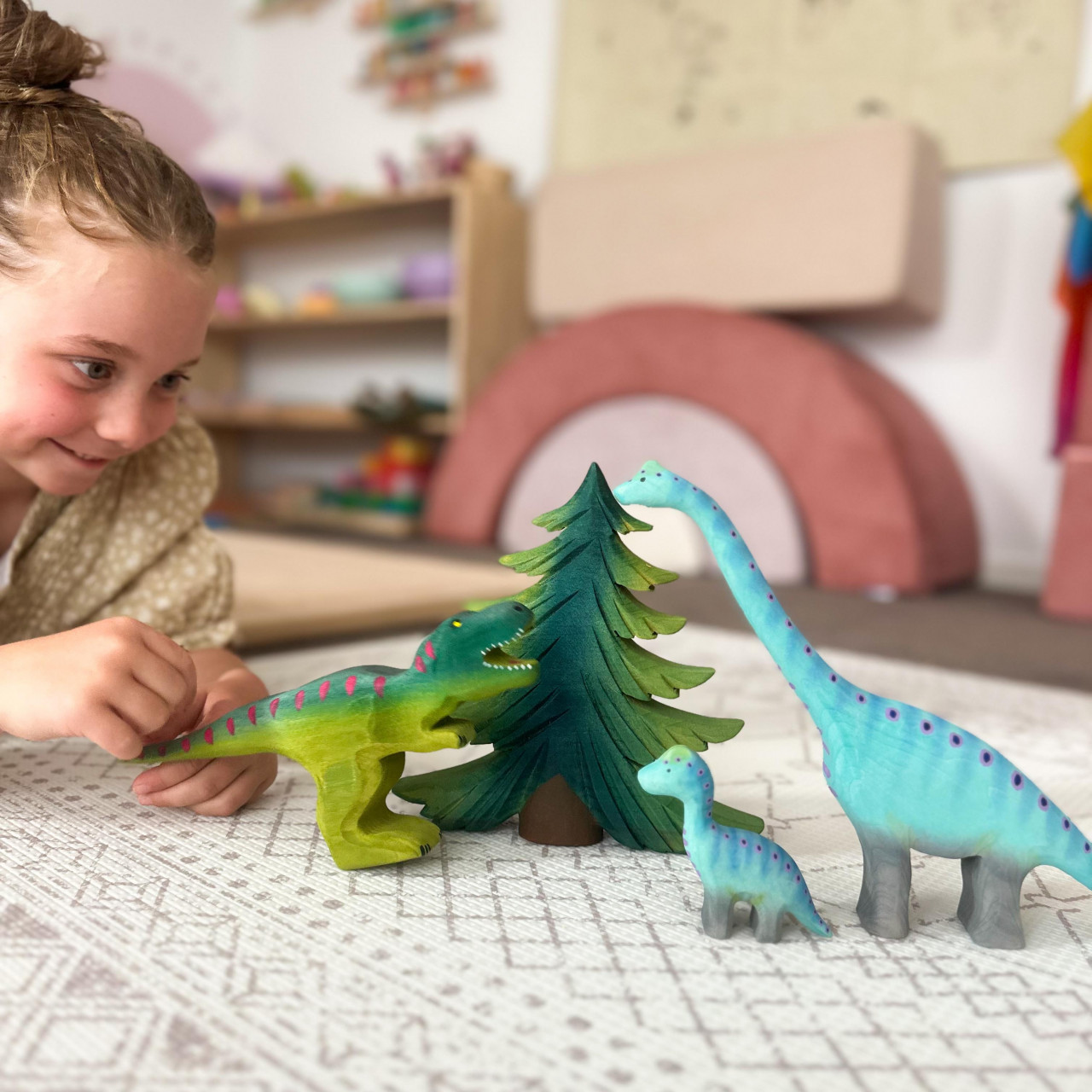 Brontosaurus Big | Majestic Wooden Dinosaur Toy | BumbuToys