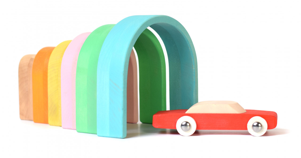 Pastel Arches | Wooden Building Toys | Open-Ended Play | Bumbu Toys