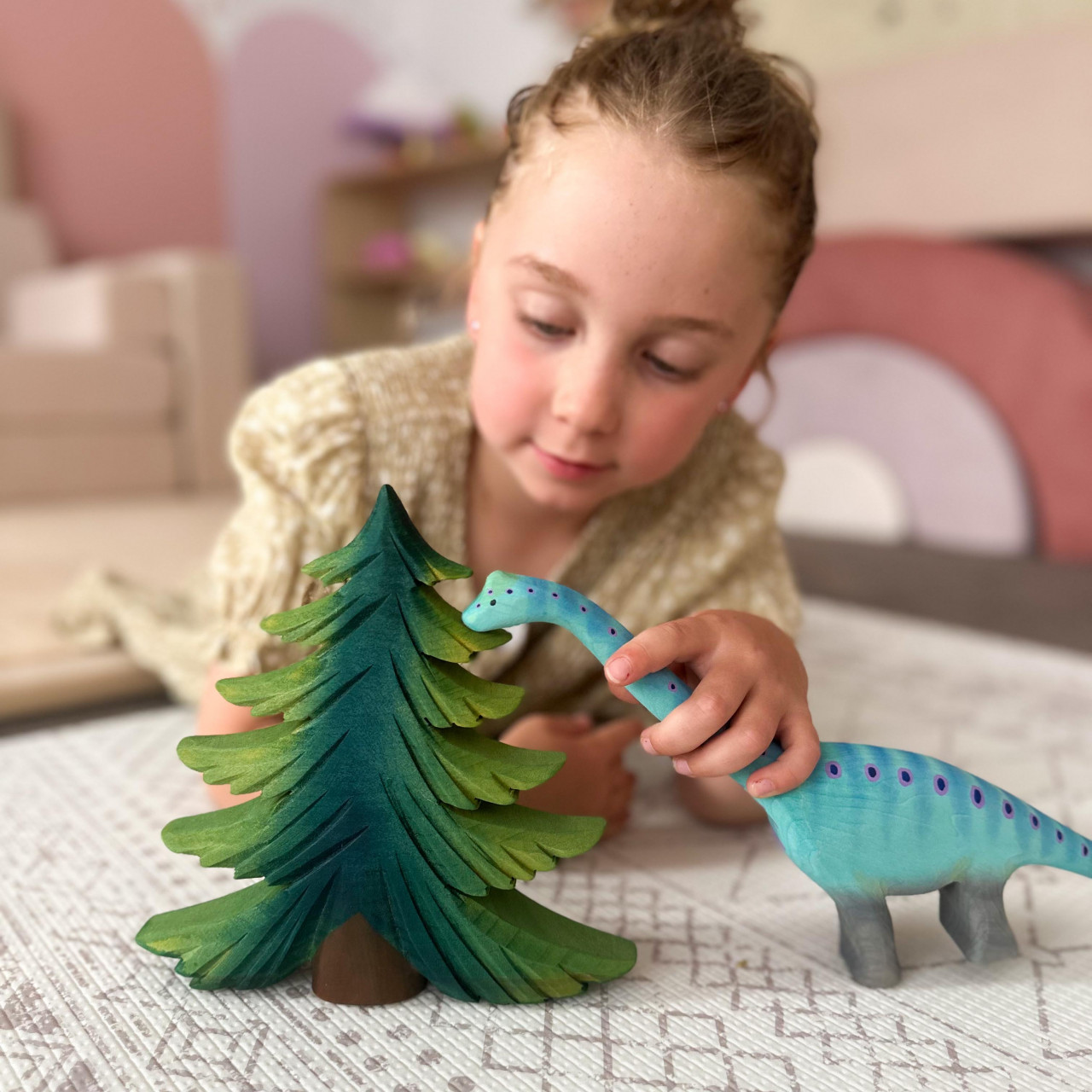 Brontosaurus Big | Majestic Wooden Dinosaur Toy | BumbuToys