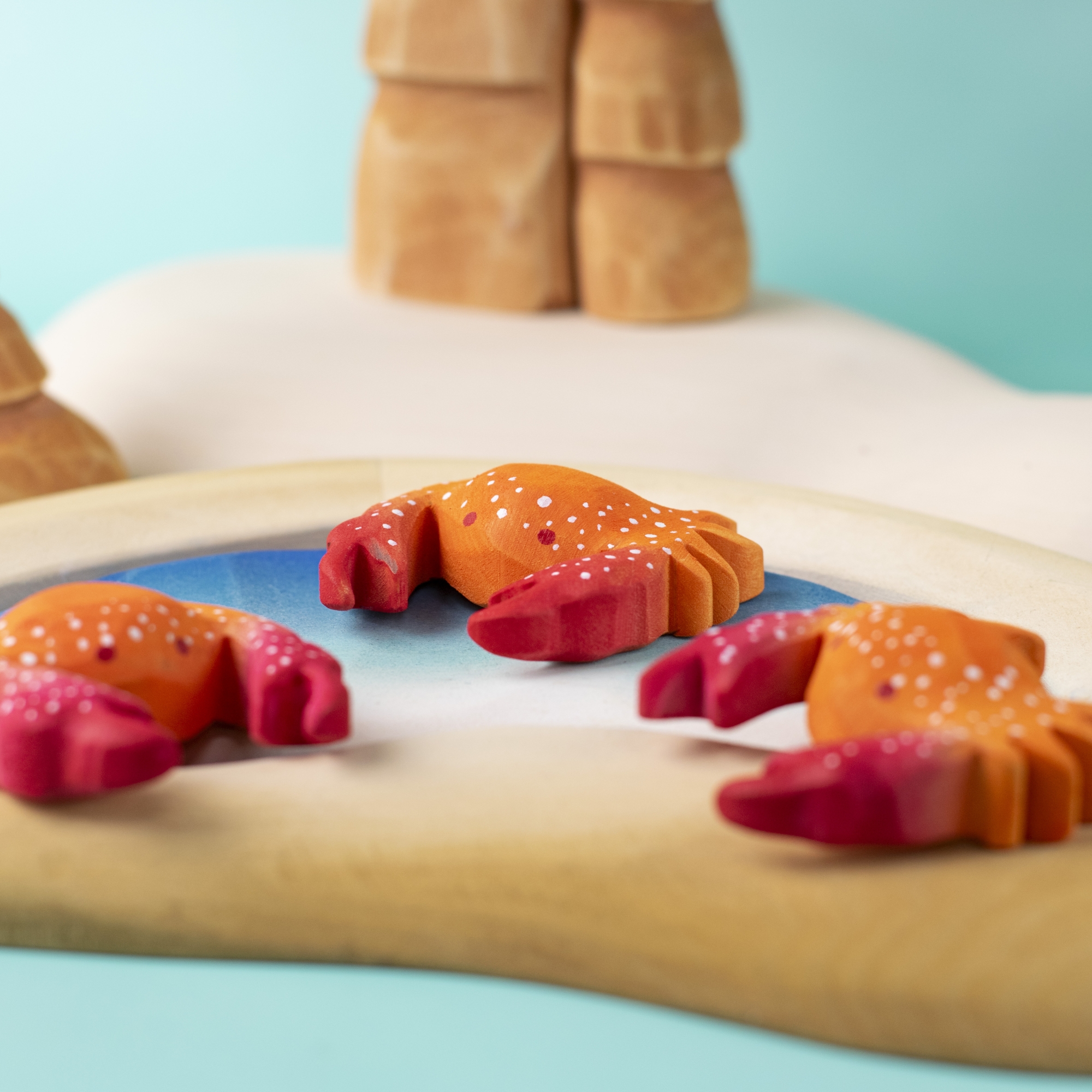Red Crab – Wooden Montessori Sea Toy | Bumbu Toys