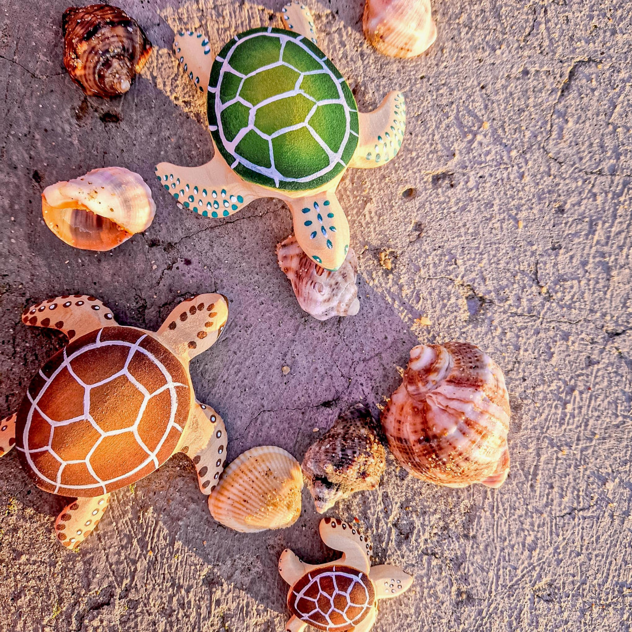 Turtle Brown Figurine - Eco-Friendly Oceanic Art by BumbuToys