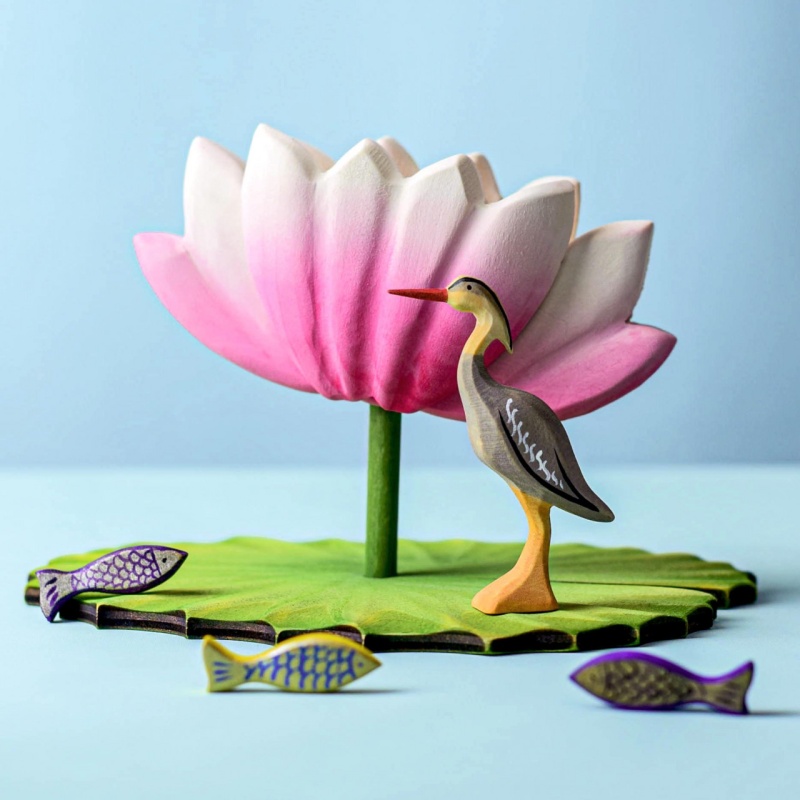 Wooden Lotus Flower Sculpture | Serene Decor | BumbuToys