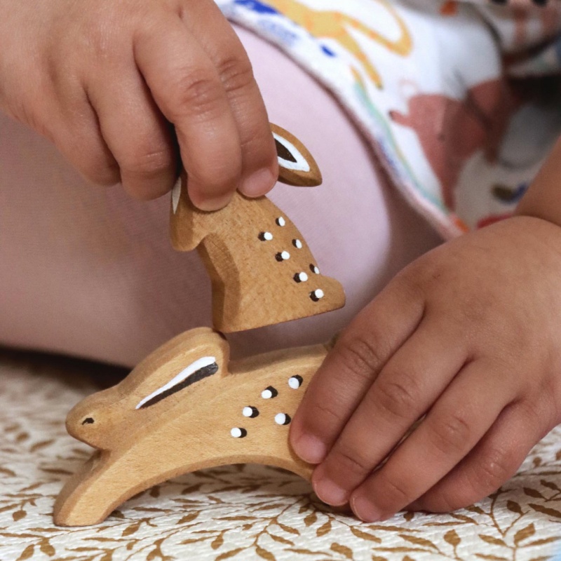 Curious Rabbit Wooden Toy | BumbuToys' Playful Wildlife Series