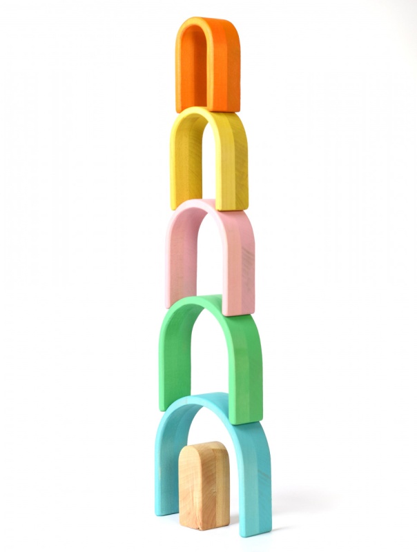 Pastel Arches | Wooden Building Toys | Open-Ended Play | Bumbu Toys