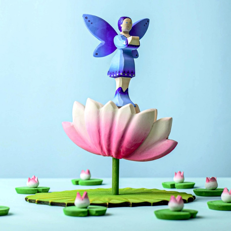 Wooden Lotus Flower Sculpture | Serene Decor | BumbuToys