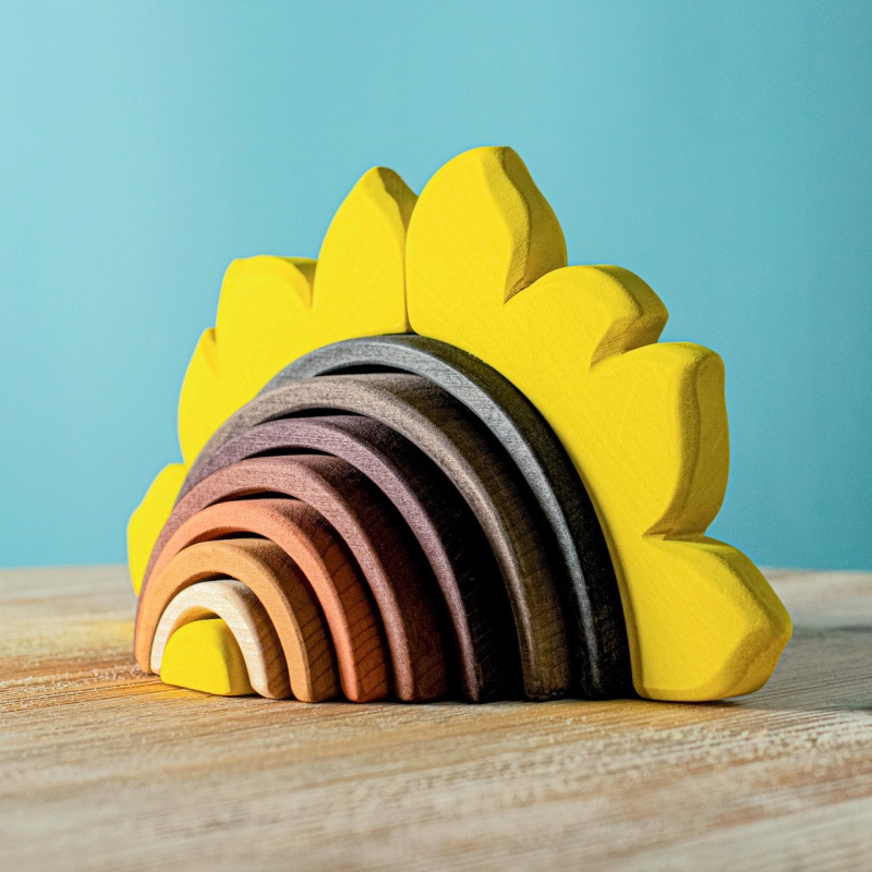 Sunflower Wooden Stacking Toy | BumbuToys' Blossoming Botanicals Series