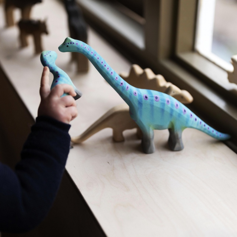 Brontosaurus Set | Handcrafted Wooden Dinosaur Collection | BumbuToys