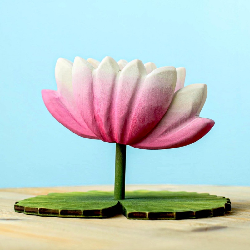 Wooden Lotus Flower Sculpture | Serene Decor | BumbuToys