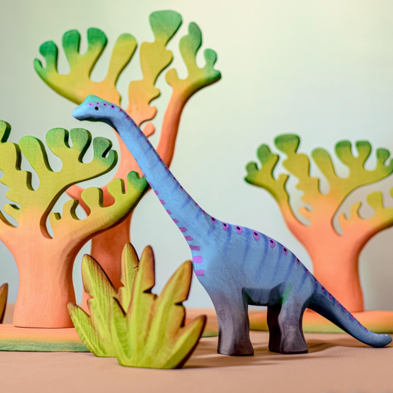 Brontosaurus Set | Handcrafted Wooden Dinosaur Collection | BumbuToys