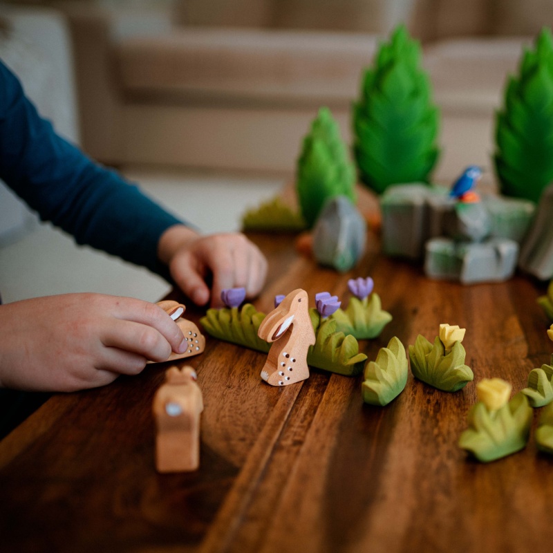 Curious Rabbit Wooden Toy | BumbuToys' Playful Wildlife Series
