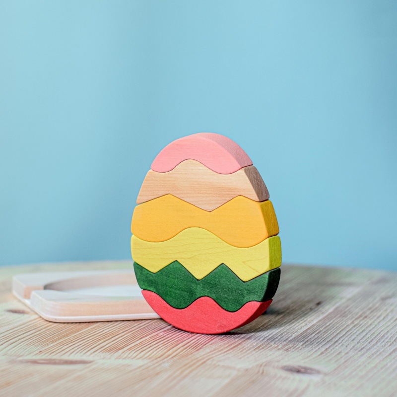 Wooden Egg Puzzle Stacker | BumbuToys' Spring Celebrations Collection
