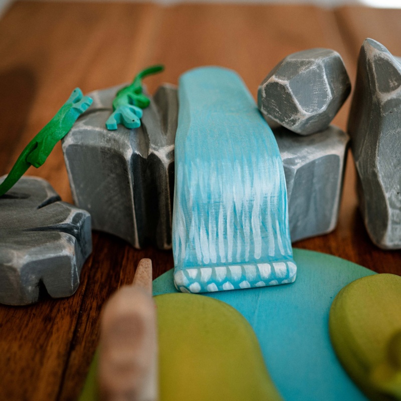 River Plate, Waterfall, and River Rocks Wooden Set | Bumbutoys