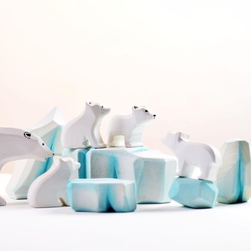 Icy Rocks Wooden Set - Explore Glacial Beauty with Bumbu Toys