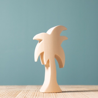 Unpainted Palm Tree Wooden Figure | BumbuToys' Tropical Collection