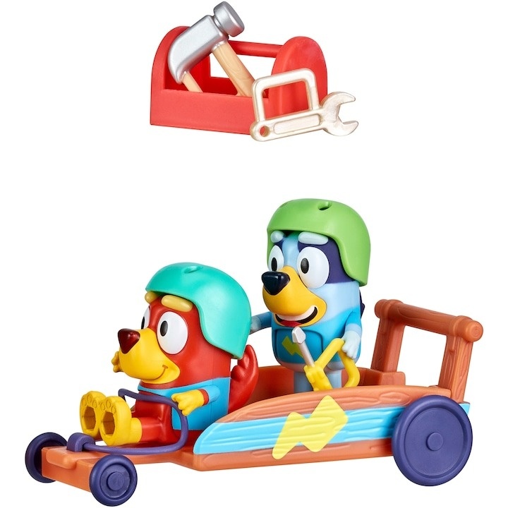 Set 2 figurine Bluey - Bluey & Rusty, Go-kart