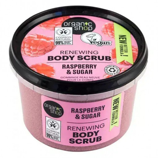 Scrub pentru corp Organic Shop Renewing Body Scrub Raspberry & Sugar 250 ml