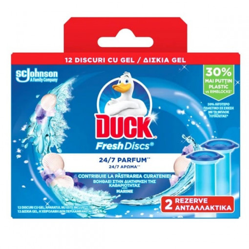Duck Fresh Discs Marine rezerva dubla cu gel pentru vasul de toaleta 2x36ml