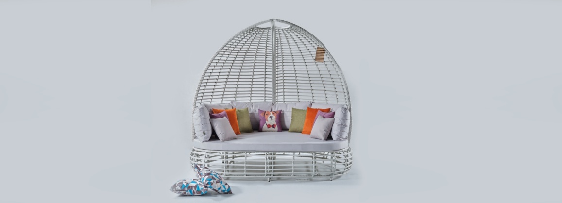 Sezlong pat rotund rattan Hawai