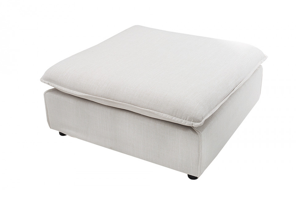 Grote poef / Hocker HEAVEN 100cm natuurlijke linnen stof