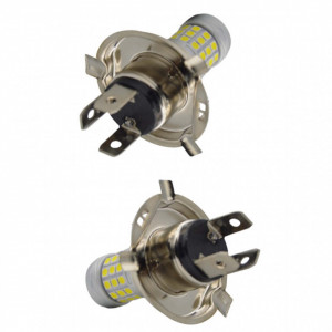 Set 2 becuri auto H4, 42 LED SMD, 120W, 6000k, lupa