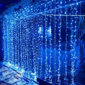 Instalatie perdea de exterior cu Flash, 12m x 1m, fir gros ...