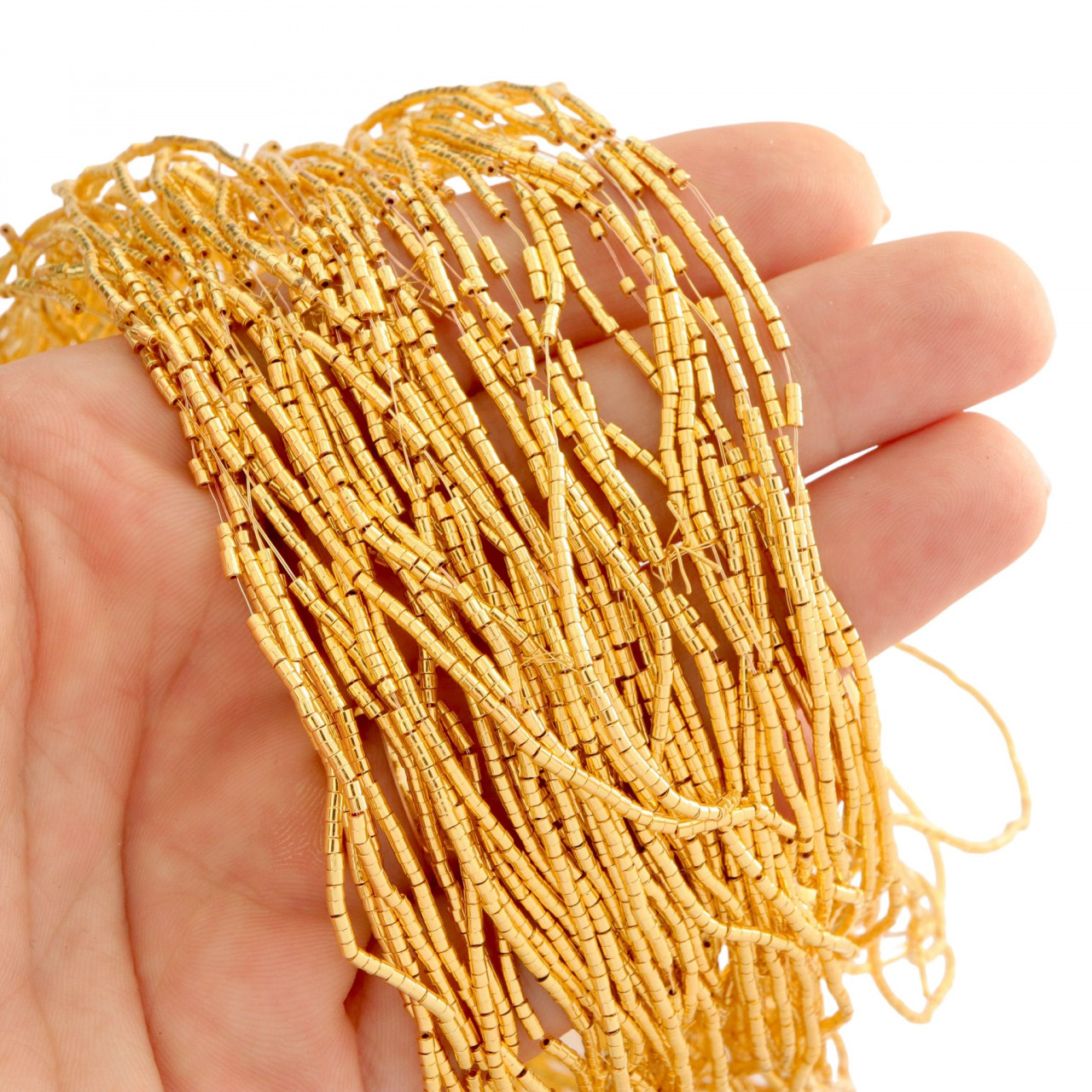 Șirag Hematite rectangulare placate cu aur 3/9 mm ~ șirag Aprox 45 buc