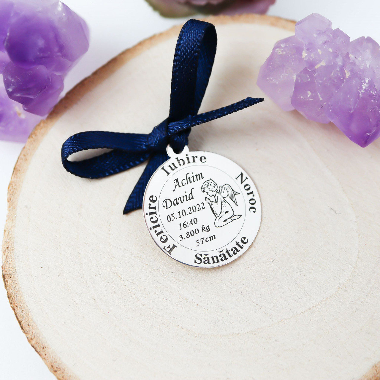 Banut Argint 2cm pentru Botez - Mot - Scaldat - Baby Angel