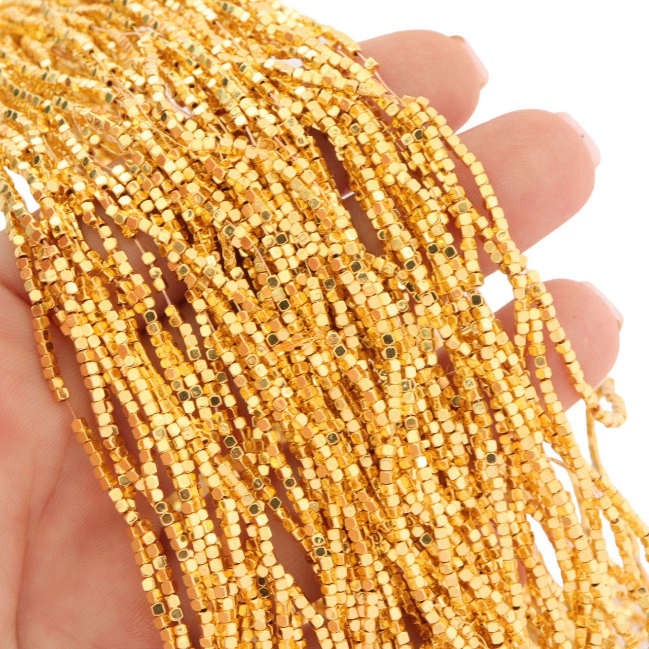 Șirag Hematite rectangulare placate cu aur 3/9 mm ~ șirag Aprox 45 buc