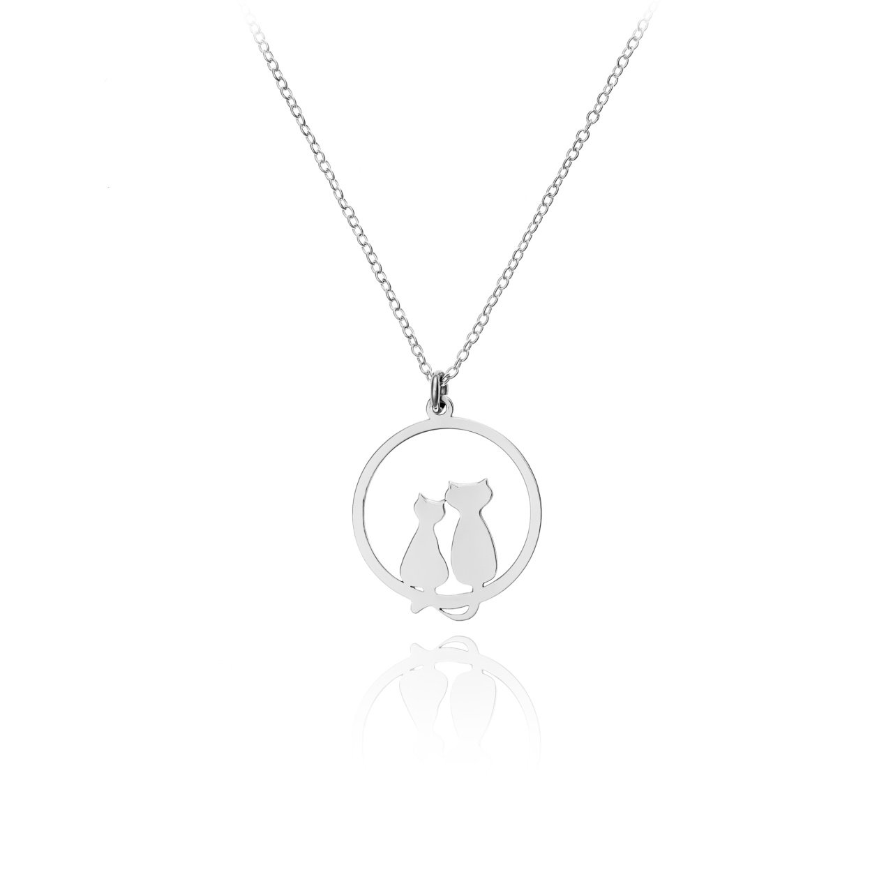 Colier din argint disc Pisicute