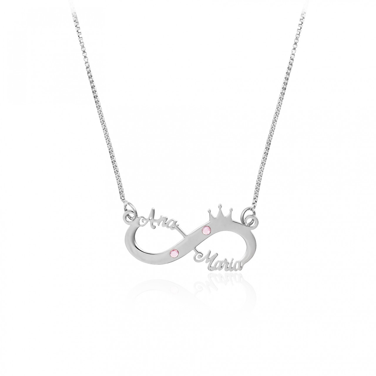 Colier Royal din argint 925 cu nume + coronita si inimioara