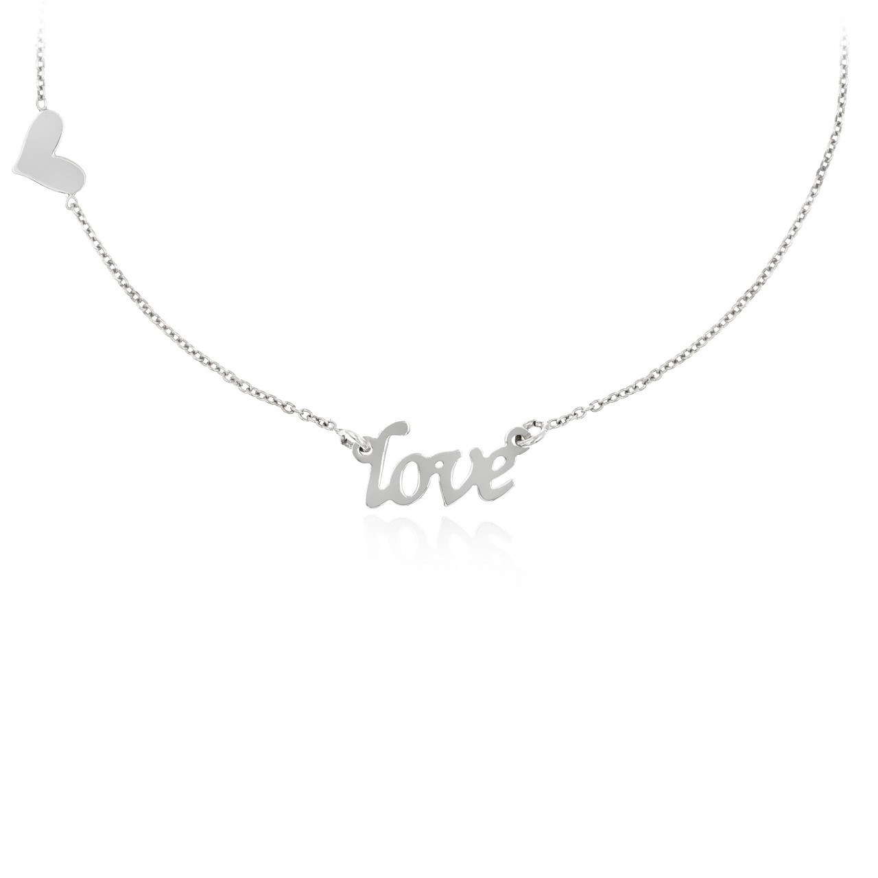 Colier din argint cu personalizabil cu orice doua nume si inimioare