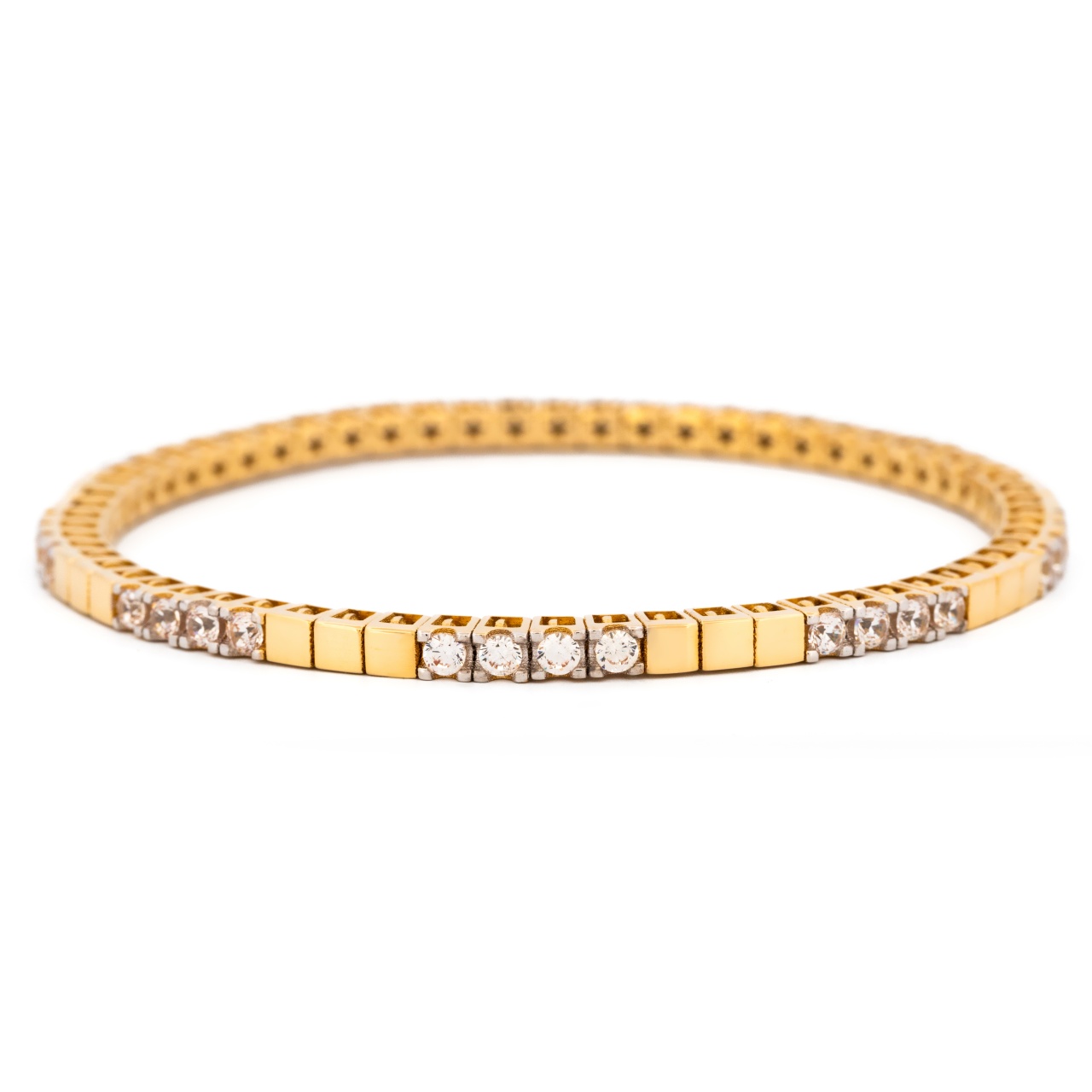 Bratara Elastica tip Tennis din AUR 14K cu cristale 13.68gr