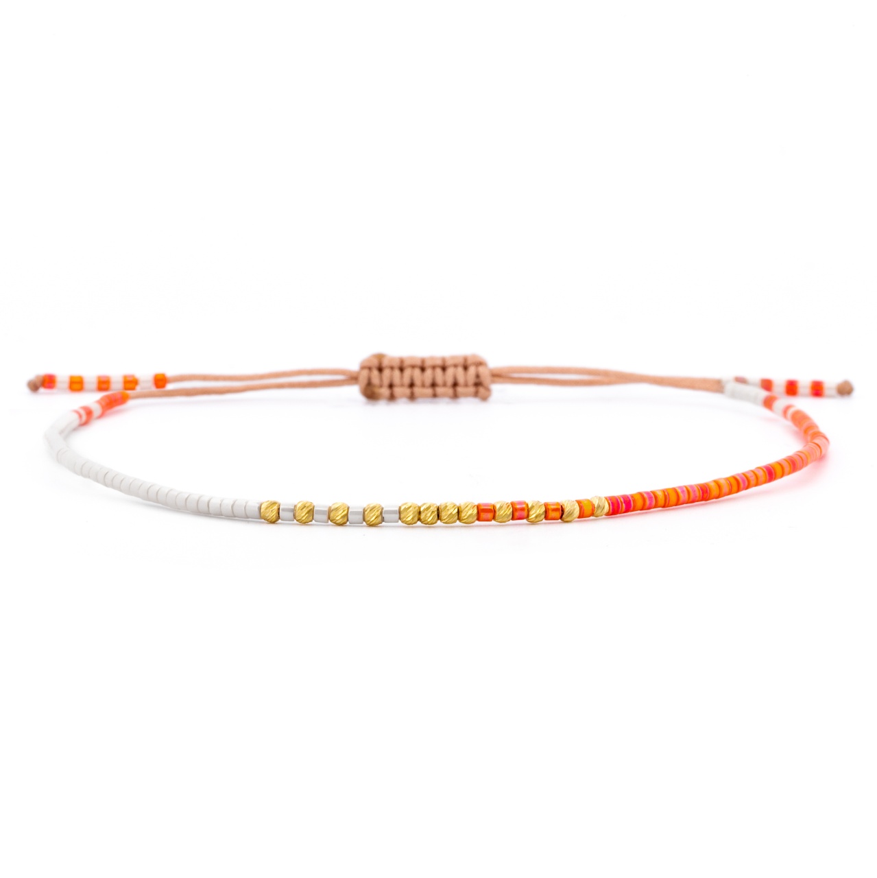 Bratara de picior Orange cu bilute din AUR 14K