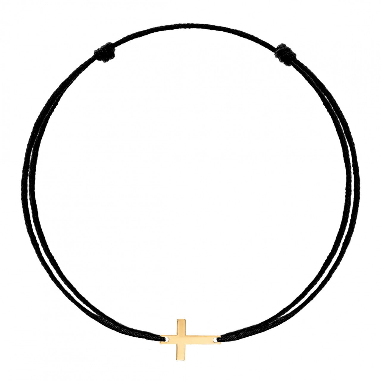 Little Collection - Bratara cu snur si cruciulita din aur 14k