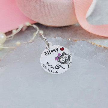 Banut personalizat din Argint 925 - 25mm - pentru zgarda caine de talie ...