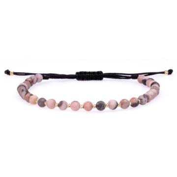 Brățara cu Hematite Electroplacate si 10 bilute din aur 14K