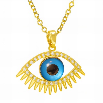 Colier Ochi Turcesc din Inox placat cu AUR
