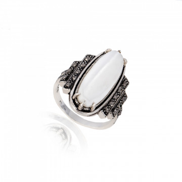 Inel din Argint 925 si Sidef Alb 2.60g