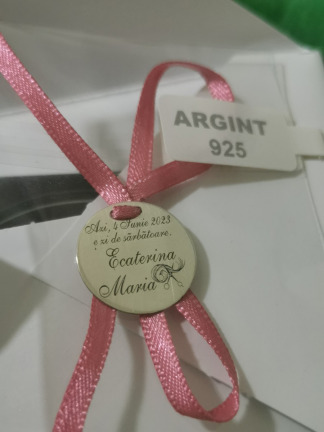 Banut din Argint 1.8cm pentru Botez - Mot - Scaldat - Personalizabil