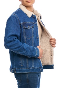 Geaca de blugi imblanita, Sara, indigo