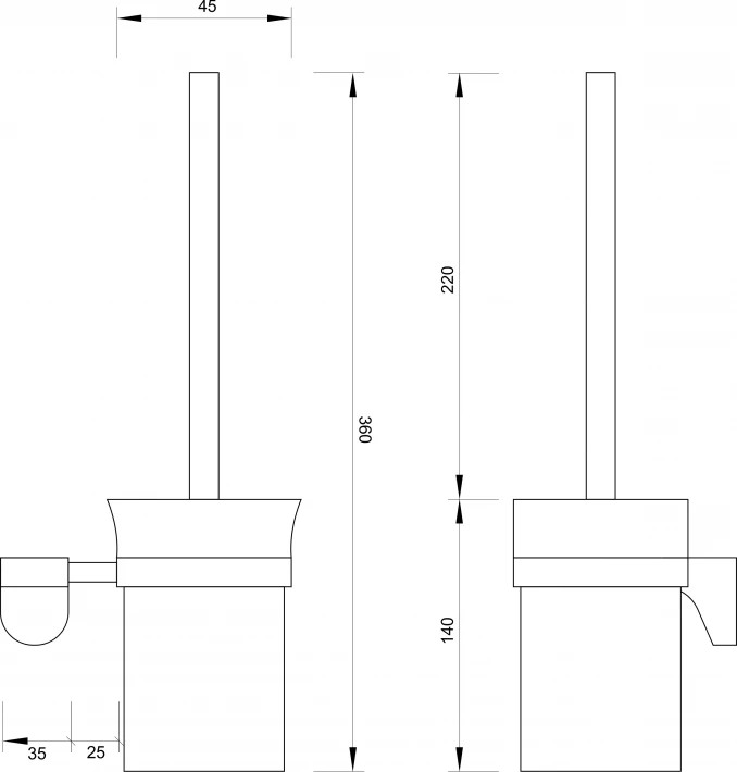 Držač WC četke CONCEPT FUEGO zidni Držač WC četke CONCEPT FUEGO zidni
