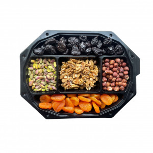 Platou "Victoria" 5 compartimente fructe uscate si nuci 850 gr