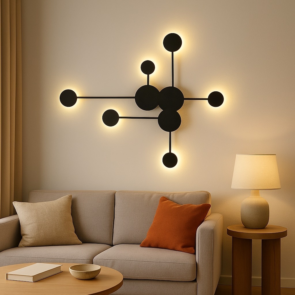 Aplica de perete LED Neagră – Design geometric, 36×2W, 860×770×40 mm ...