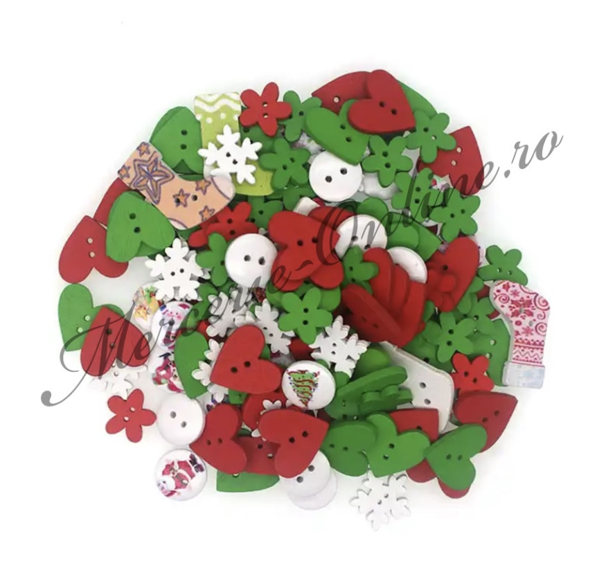 Nasturi Lemn Mix Forme, (50bucati/pachet) Cod:2764